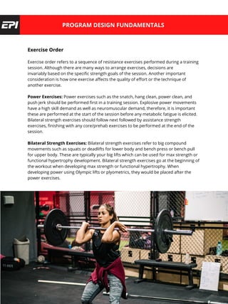Strength & Conditioning Program Design | PDF