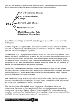 Report on Power failure: Ten (10) Years of EPIRA jun 2011 | PDF