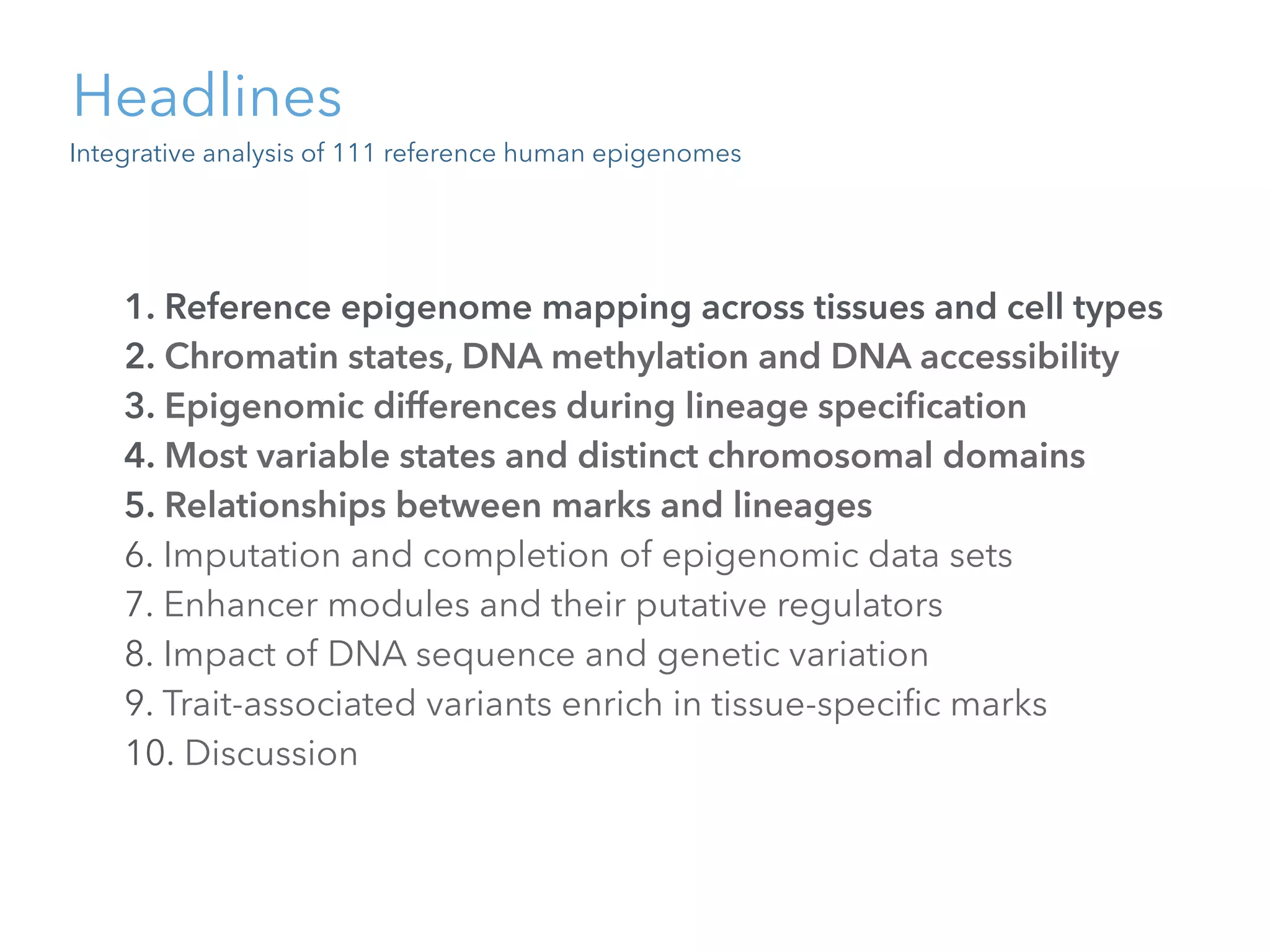 Reading circle of Epigenome Roadmap: Roadmap Epigenomics Consortium et ...