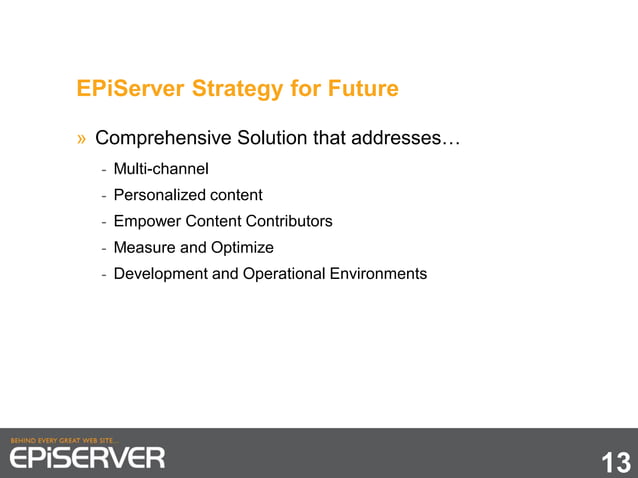 EPiServer Product Strategy and Roadmap | PDF