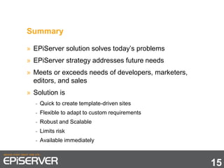 EPiServer Product Strategy and Roadmap | PDF