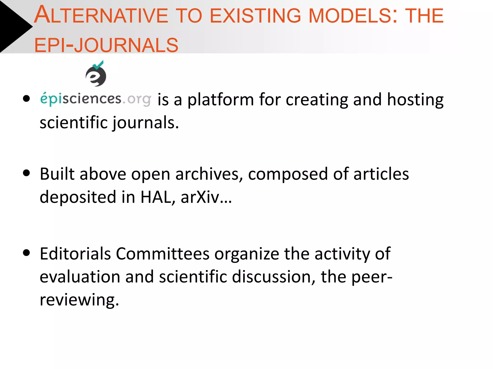 Episciences, an epijournal management platform | PPT | Free Download