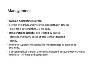 Episcleritis and Scleritis CLASSIFICATION AND MANAGEMENT | PPTX
