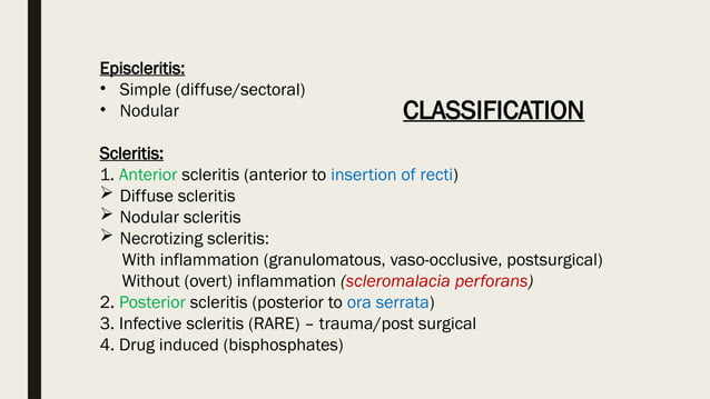 Episcleritis & Scleritis (causes, clinical features, treatment).pptx