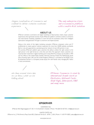 EPiServer 7.5 Commerce | PDF