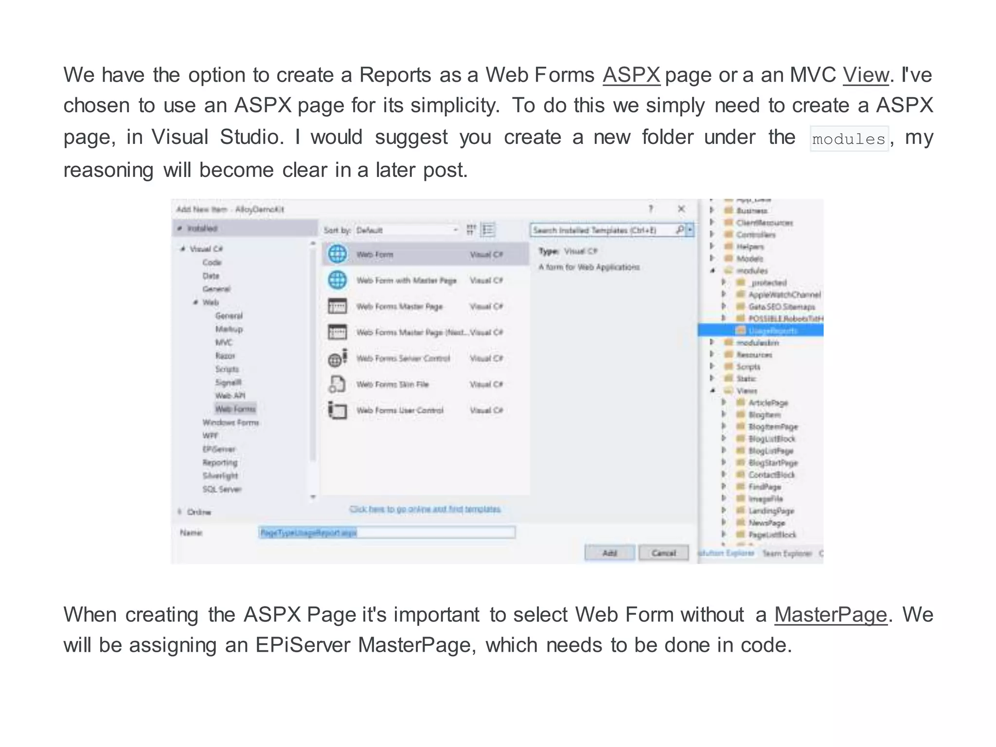 Creating EPiServer Usage Reports | DOCX