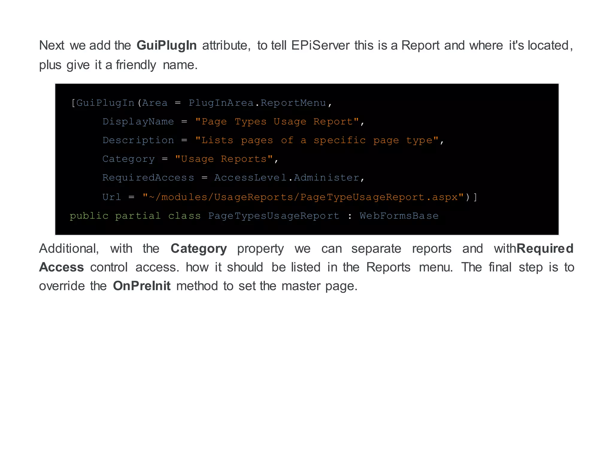 Creating EPiServer Usage Reports | DOCX