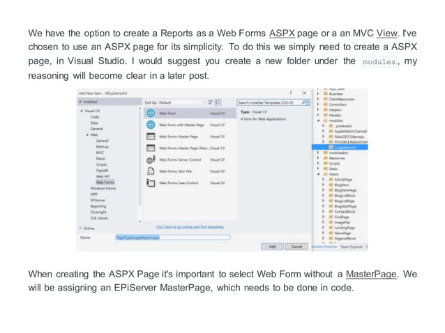 Creating EPiServer Usage Reports | DOCX