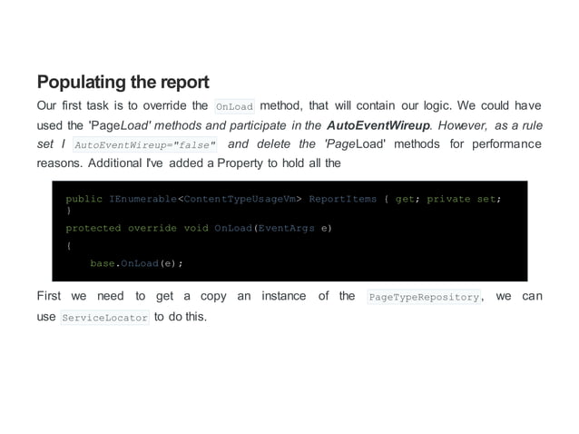 Creating EPiServer Usage Reports | DOCX