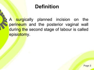 Episiotomy | PPTX | Pregnancy | Reproductive Health