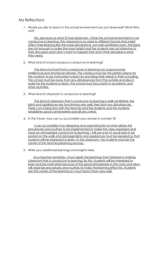 Field Study 1, Episode 1 "The School as a Learning Environment" | DOCX