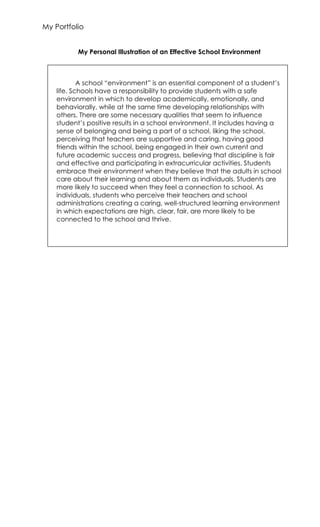 Field Study 1, Episode 1 "The School as a Learning Environment" | DOCX