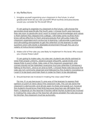 Field Study 1, Episode 3 "Classroom Management And Learning" | DOCX