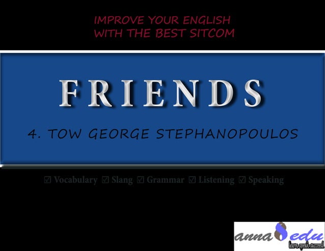 Friends - TV series - ESL lesson plan - Season 1 Episode 4 | PDF