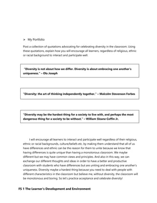 Field Study 1, Episode 4 "Individual Differences And Learner’s ...