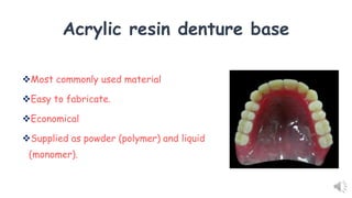 Components of a complete denture | PPTX