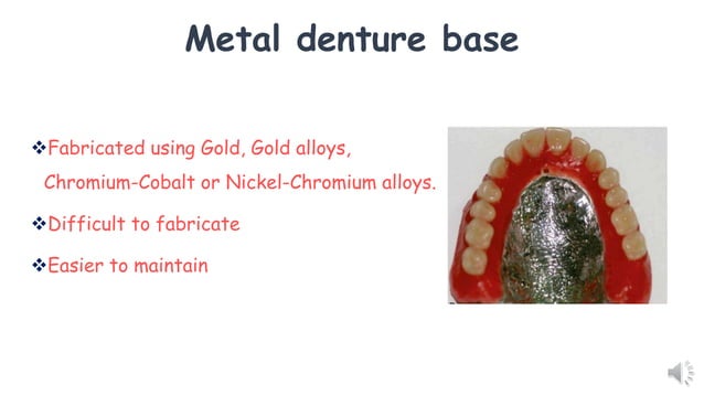 Components of a complete denture | PPTX