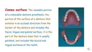 Components of a complete denture | PPTX