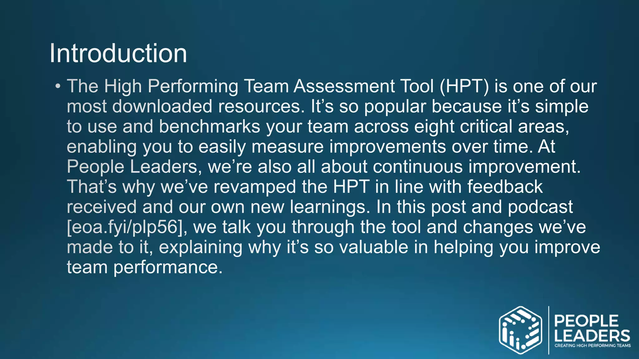 The New and Improved High Performing Team Assessment Tool | PPTX ...