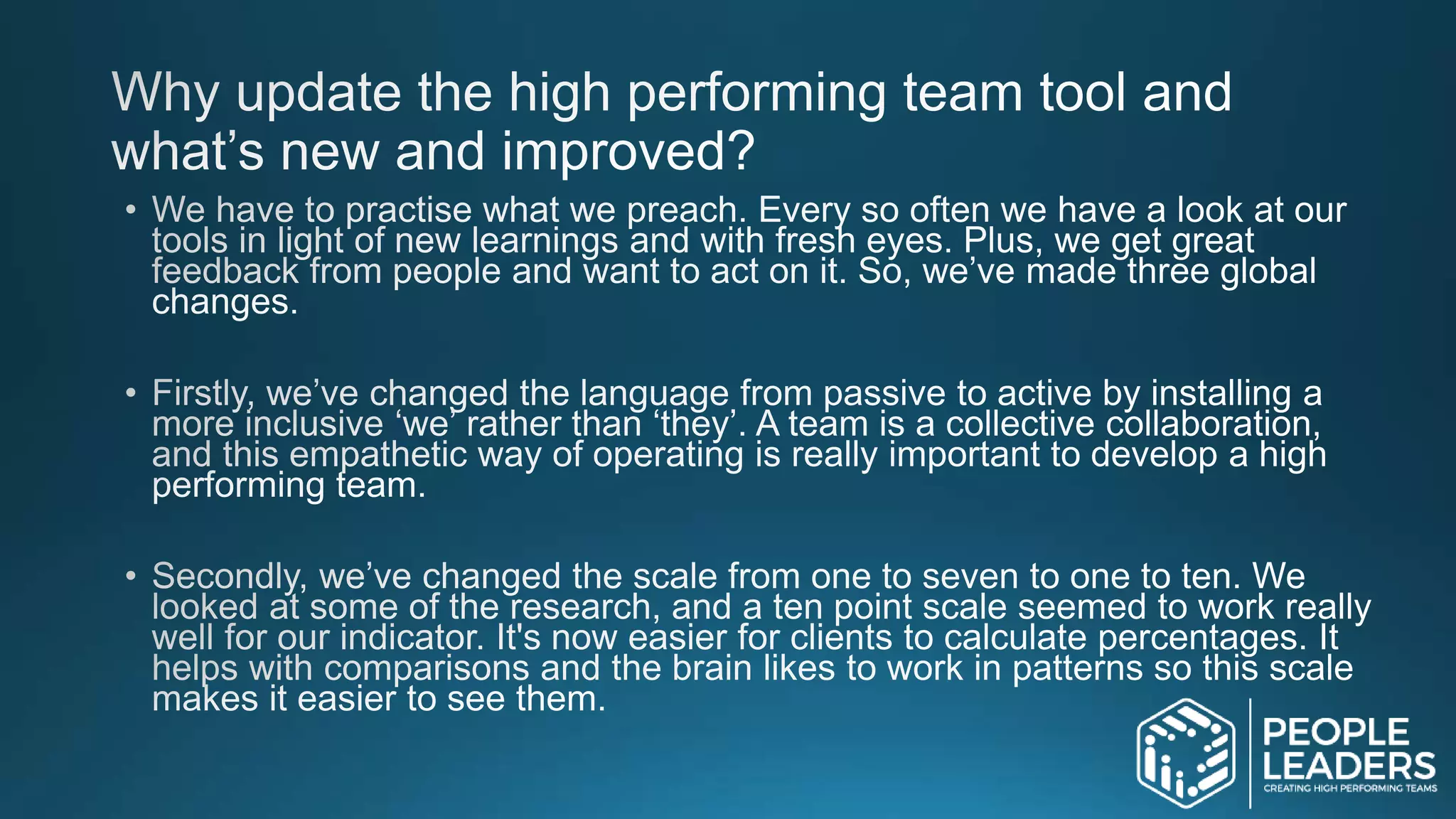 The New and Improved High Performing Team Assessment Tool | PPTX