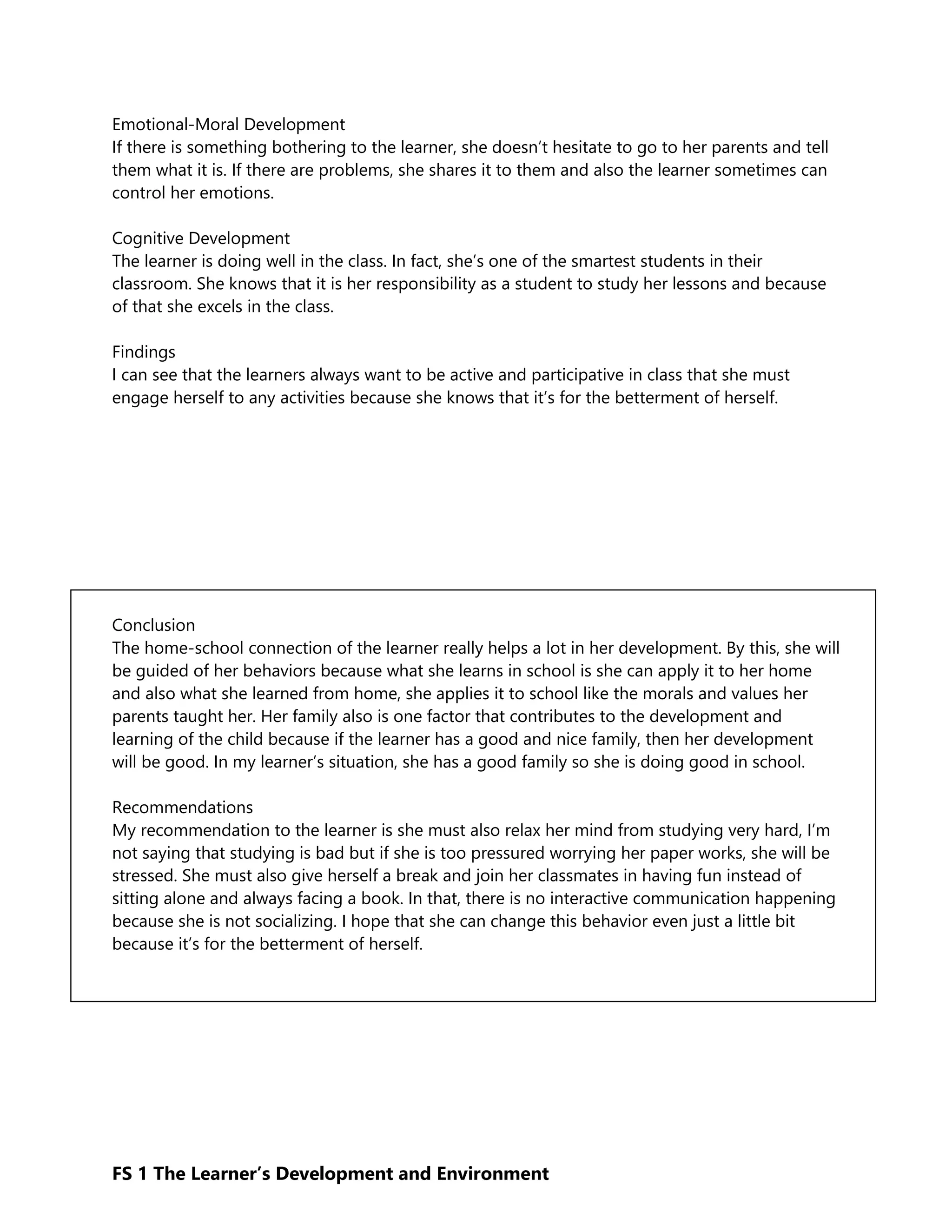 Field Study 1, Episode 6 "Home – School Link" | DOCX