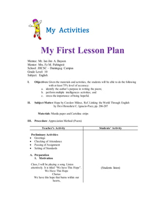 Practice Teaching Portfolio Episode 6 | DOCX