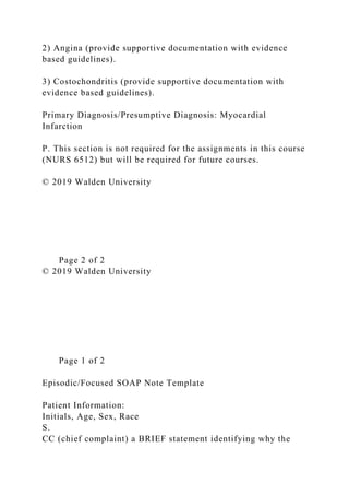EpisodicFocused SOAP Note Exemplar Focused SOAP Note for a pati.docx