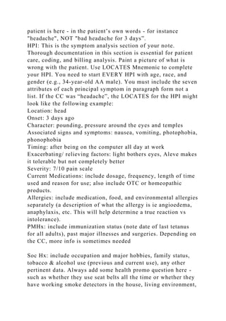 EpisodicFocused SOAP Note Exemplar Focused SOAP Note for a pati.docx