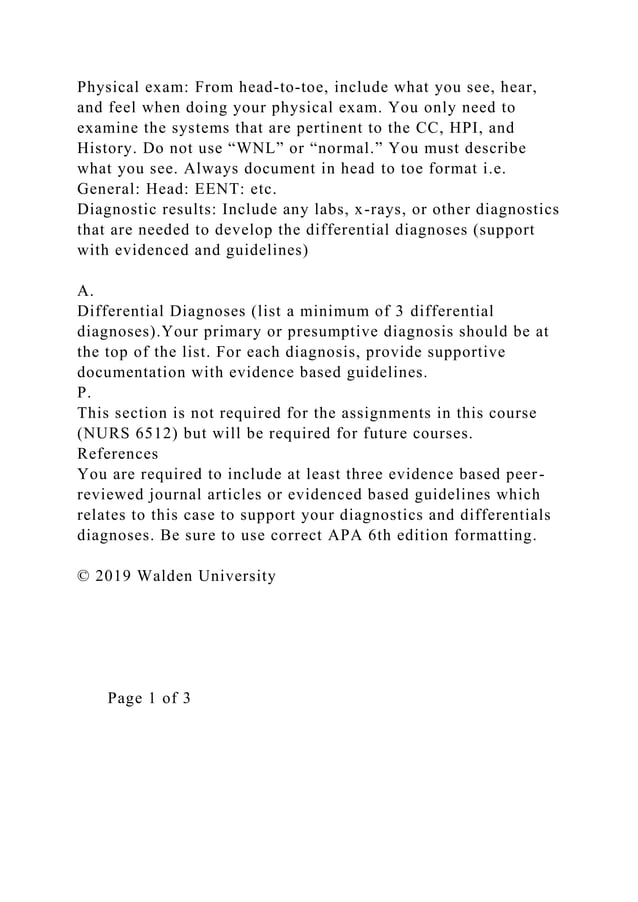 EpisodicFocused SOAP Note Exemplar Focused SOAP Note for a pati.docx