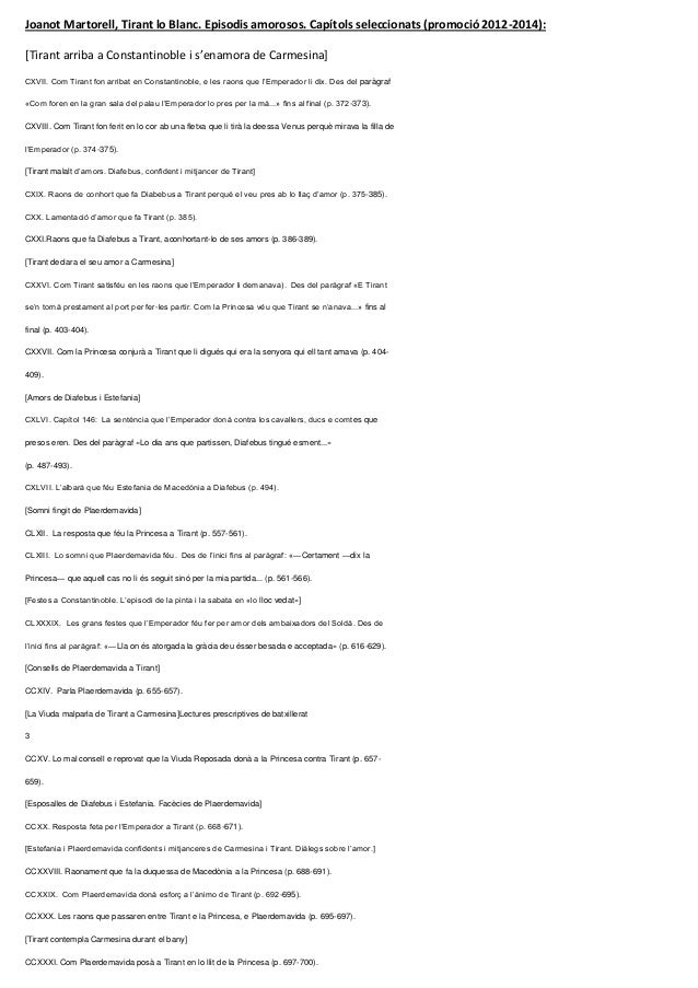 Episodis amorosos tirant-lo blanc