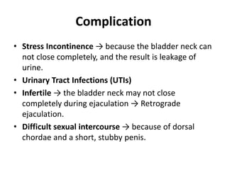 Management of Epispadia | PPTX