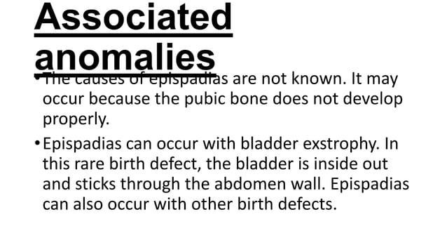 Epispadias | PPTX | Sexual Conditions | Sexual Health