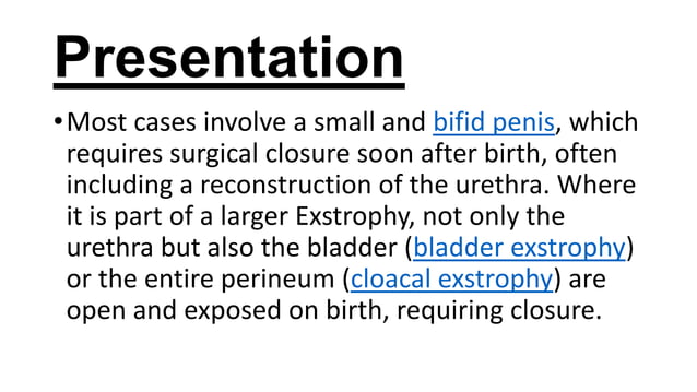 Epispadias | PPTX | Sexual Conditions | Sexual Health