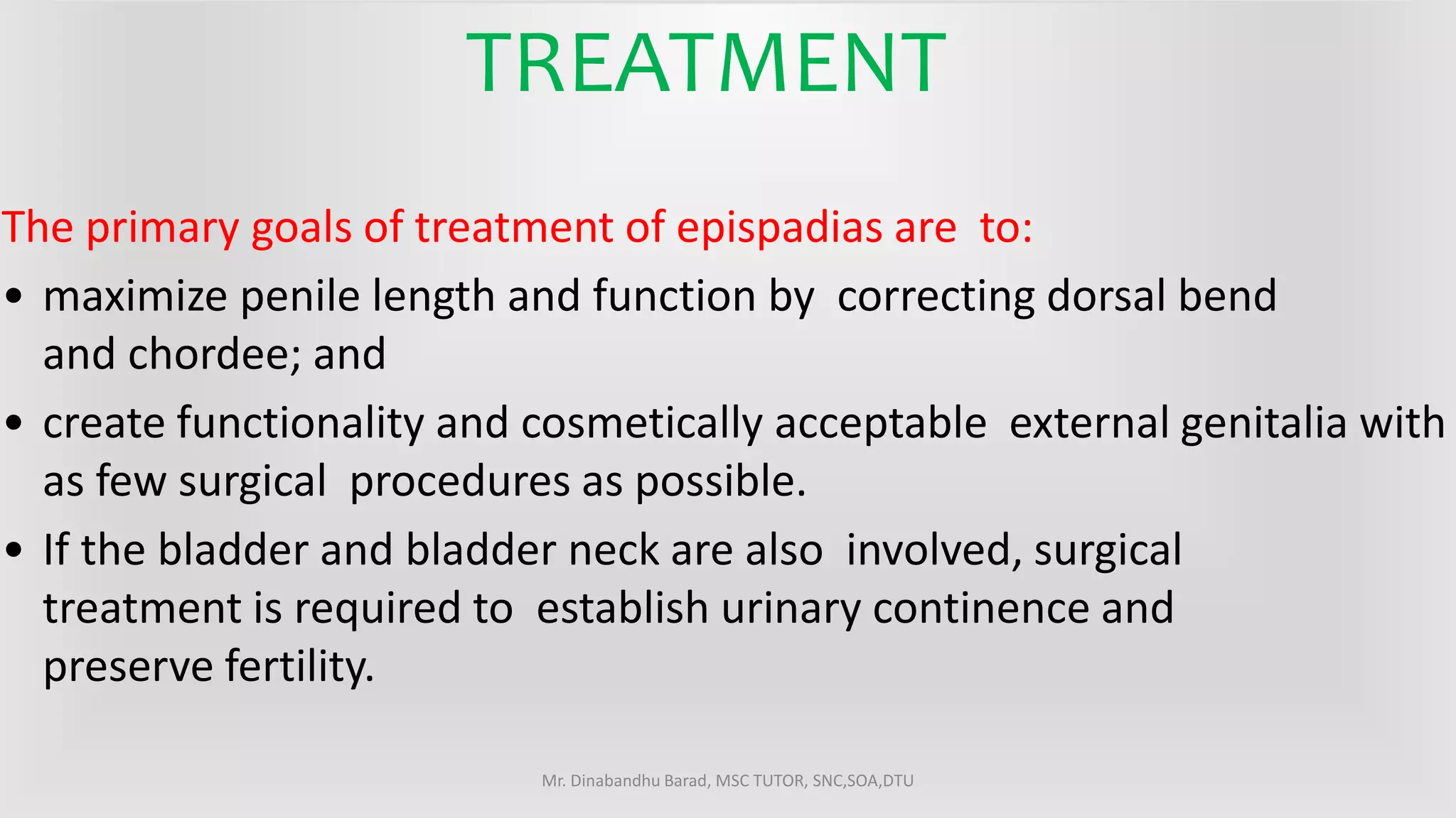EPISPADIAS (CONGENITAL ANOMALY OF GENITOURINARY SYSTEM) | PPTX