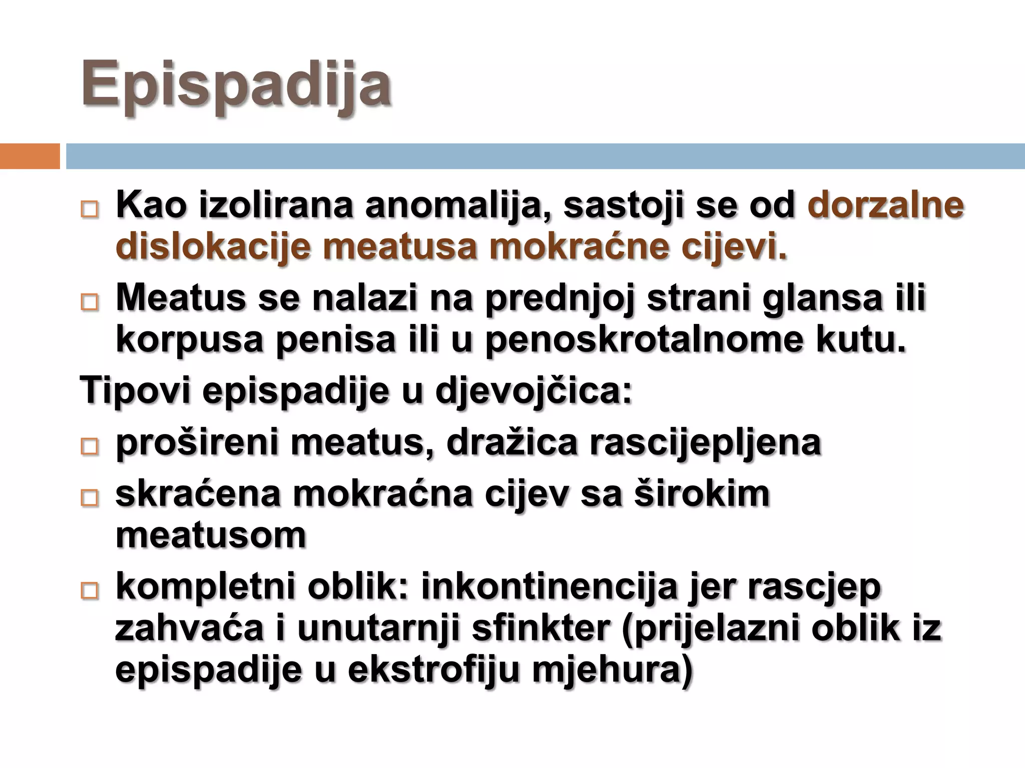 Epispadija, hipospadija | PPSX