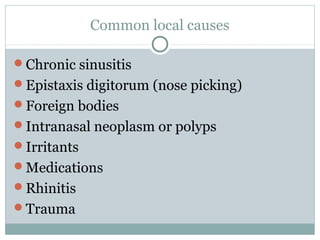 Epistaxis | PPT | First Aid | Injuries