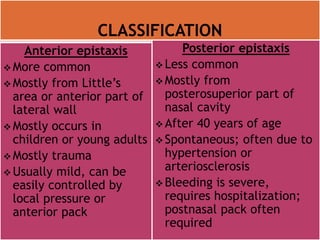 Epistaxis ( nose bleed) | PPTX