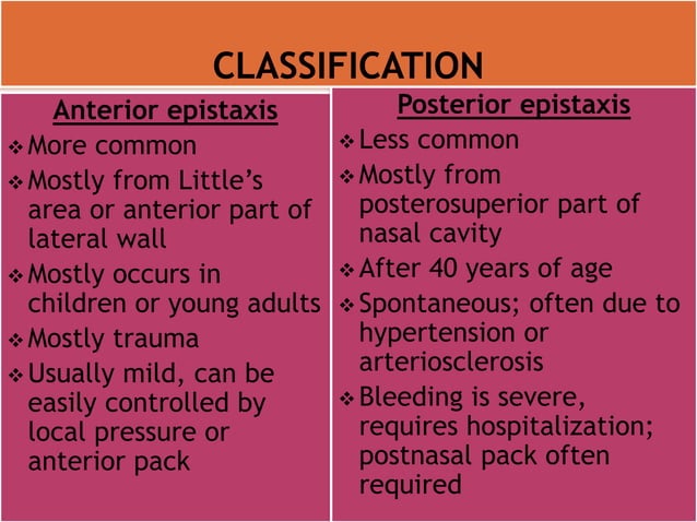 Epistaxis ( nose bleed) | PPTX | First Aid | Injuries