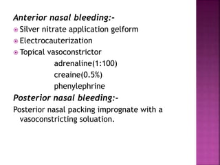 Epistaxis ( nose bleed) | PPTX