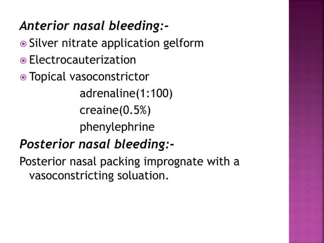 Epistaxis ( nose bleed) | PPTX | First Aid | Injuries
