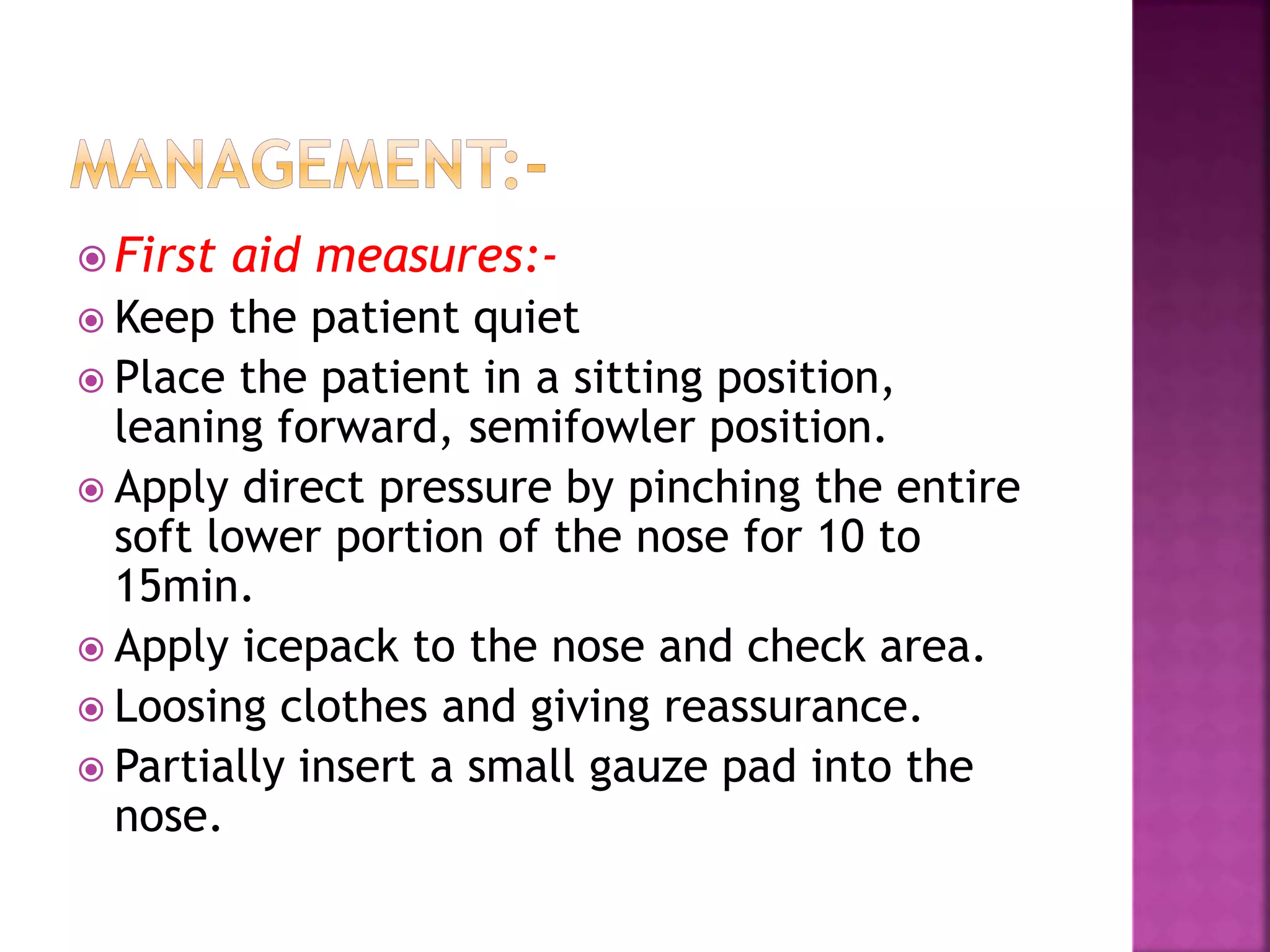 Epistaxis and its surgical and nursing management | PPTX