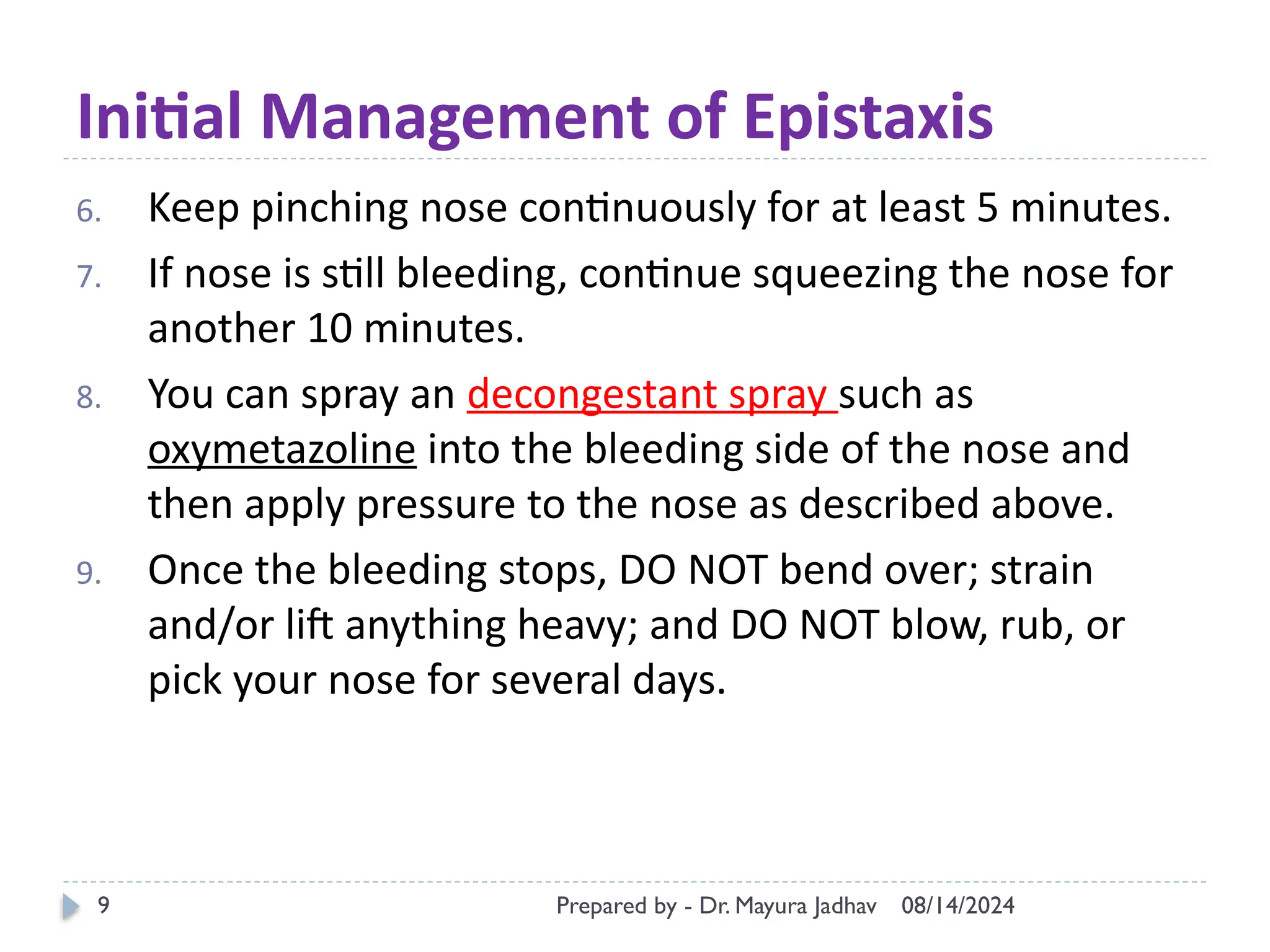 Epistaxis.pptx bleeding through nose know the treatment | PPT