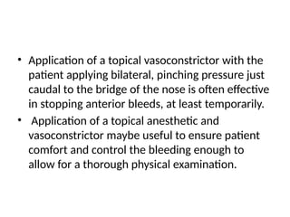 nasal bleeding management in head and neck | PPTX