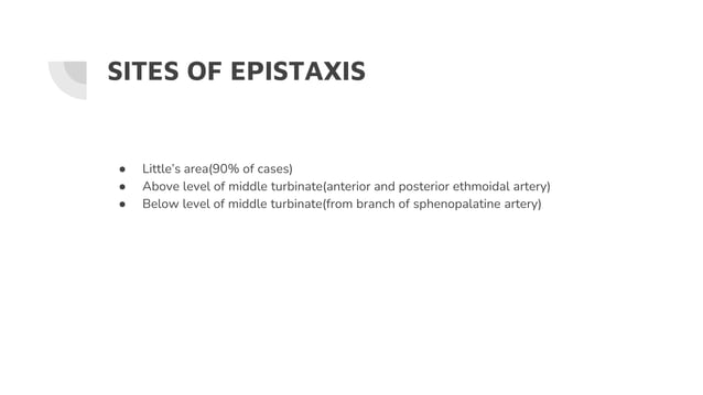 Epistaxis with examination and management of epsisatxis | PPT