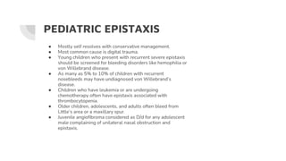 Epistaxis with examination and management of epsisatxis | PPTX