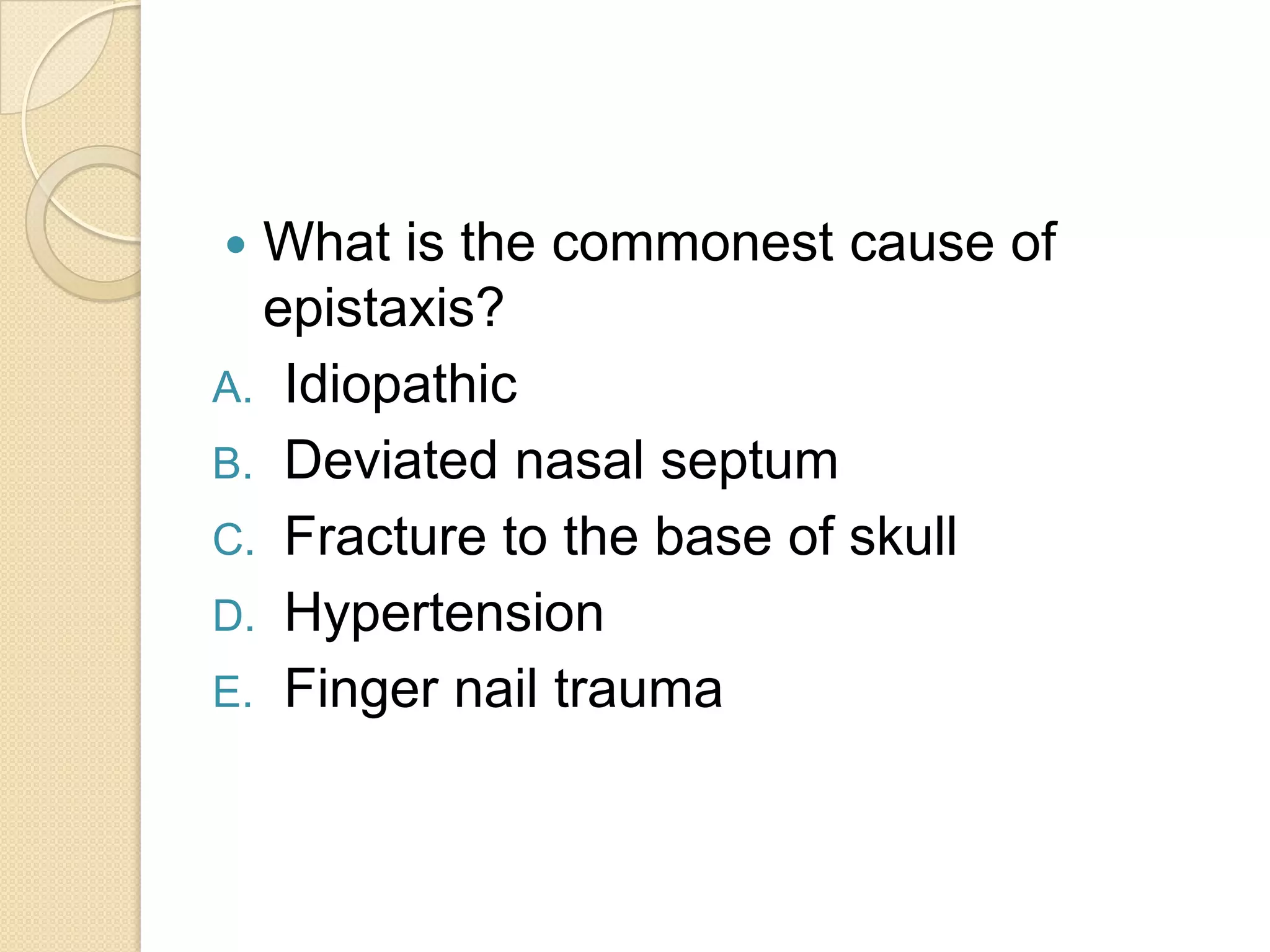 Epistaxis ent | PPTX