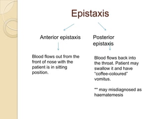 Epistaxis ent | PPTX