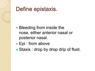 Epistaxis ent | PPT