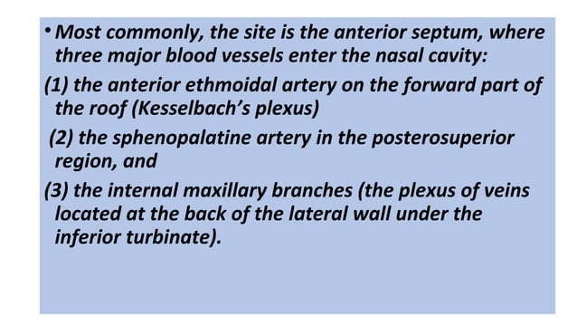 Epistaxis or Nose bleeding | PPT