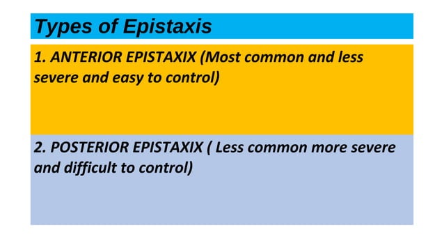 Epistaxis or Nose bleeding | PPT